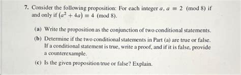solved 7 consider the following proposition for each