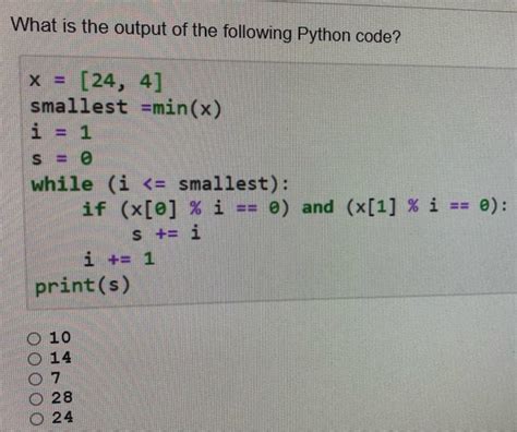 Solved What Is The Expected Outcome Of The Following Python