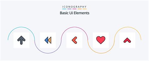 Basic Ui Elements Line Filled Flat 5 Icon Pack Including Arrows Wedding Arrow Sign Love