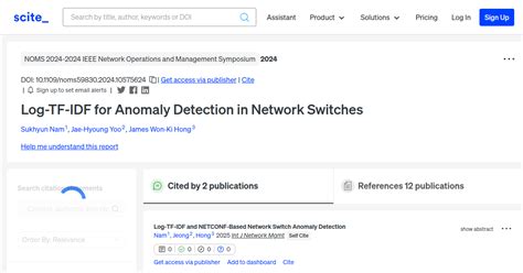 Log Tf Idf For Anomaly Detection In Network Switches