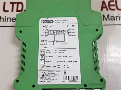 PHOENIX CONTACT MCR C UI UI DCI ISOLATING AMPLIFIER CONVERTER Aeliya Marine