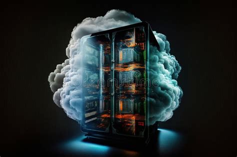 Linking Computer To Cloud With Server Connection Online Cloud Storage