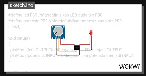 Pengontrolan LED Dengan Menggunakan ATtiny85 Dan Potensiometer Wokwi ESP32 STM32 Arduino
