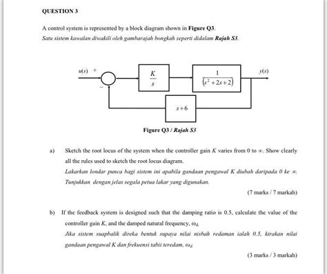 Solved QUESTION A Control System Is Represented By A Block Chegg