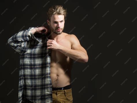 Premium Photo Sexy Naked Man Wear Shirt