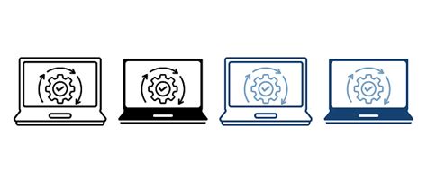 Upgrade Progress Symbol Collection Computer System Update Pictogram
