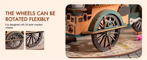 Robotime 3d Puzzles For Adults Diy Model Kit To Build Floral Cart Wooden Puzzle