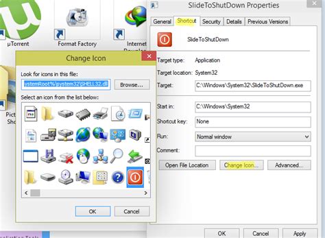 tambah shortcut slide shutdown windows 8 8 1 10