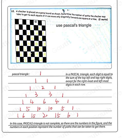 Solved 12 A Checker Is Placed On A Game Board As Shown Determine The