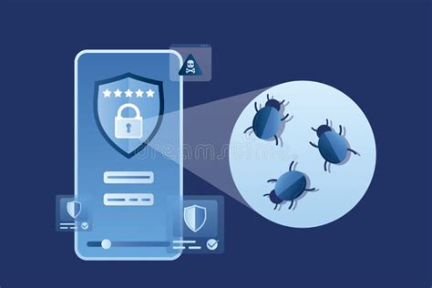 Data Protection Concept Modern Smartphone With Effective Antivirus Spamming Virus Detection