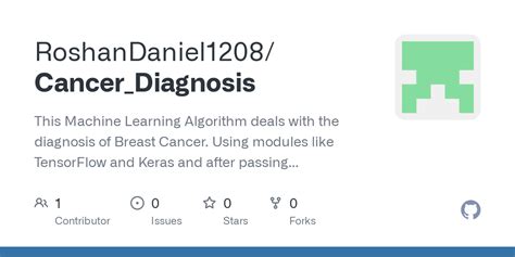 GitHub RoshanDaniel Cancer Diagnosis This Machine Learning Algorithm Deals With The