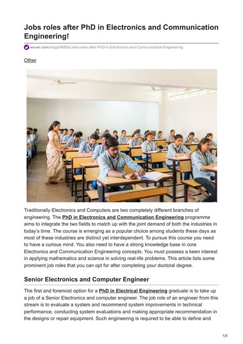 PPT - Jobs roles after PhD in Electronics and Communication Engineering ...
