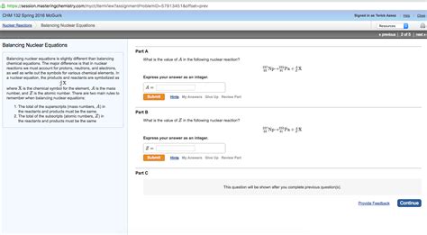 Solved Balancing Nuclear Equations Is Slightly Different
