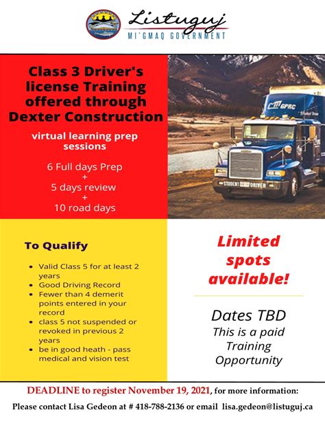 Class 3 Driver S License Training Listuguj Mi Gmaq Government
