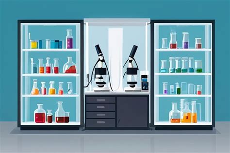 Premium Photo Lab Storage For Scientific Specimens Vector Flat Style Illustration