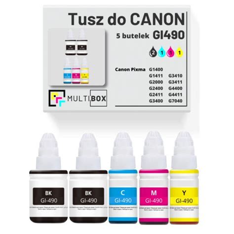 Набор из 5 чернил GI-490 CMYK для Canon Pixma G3411: купить с доставкой ...