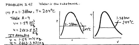 solved 3 43 using the tables for water determine the