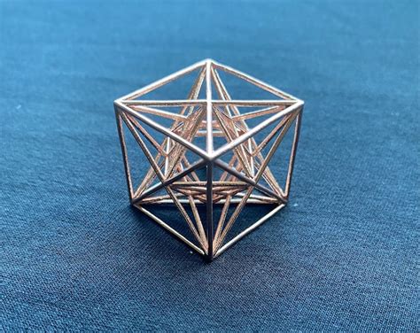 Metatron S Cube Sculpture Metatrons Cube D Model Silver Geometric Sculpture Altar Decor