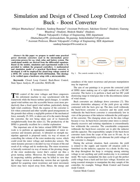PDF Simulation And Design Of Closed Loop Controlled Buck Boost Converter