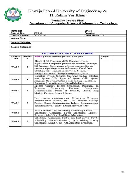 Introduction To Ict Lab Cosc 1205 Pdf Scheduling Computing