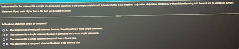 Solved Indicate Whether The Statement Is A Simple Or A