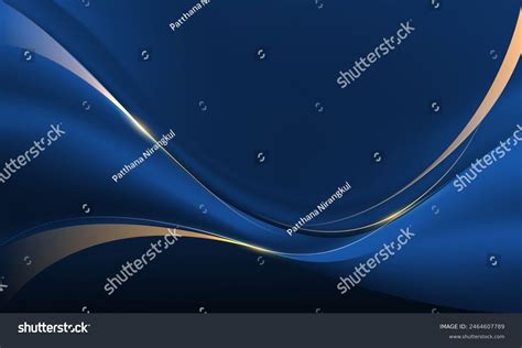 Abstract Blue Gold Line Dynamic Luxury Stock Vector Royalty Free