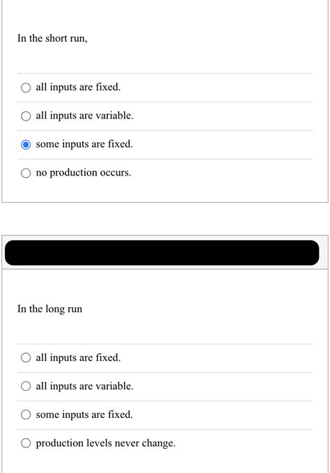 Solved In The Short Run All Inputs Are Fixed All Inputs