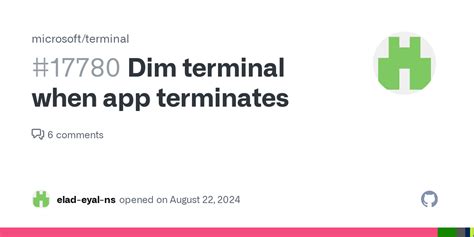 Dim Terminal When App Terminates · Issue 17780 · Microsoftterminal · Github