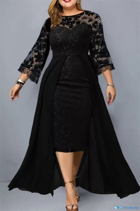 Orcajump Flowy Plus Size Dress With Casual Vibe And Clear Panel At