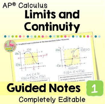 Limits And Continuity Guided Notes AP Calculus Unit TPT