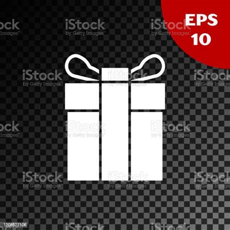 투명 한 어두운 배경에 격리 된 흰색 선물 상자 아이콘입니다 벡터 일러스트레이션 기념일에 대한 스톡 벡터 아트 및 기타 이미지