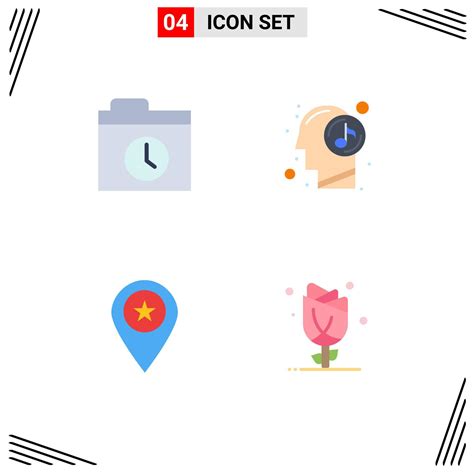 4 Thematic Vector Flat Icons And Editable Symbols Of Backup Map Human Relaxed Pin Editable