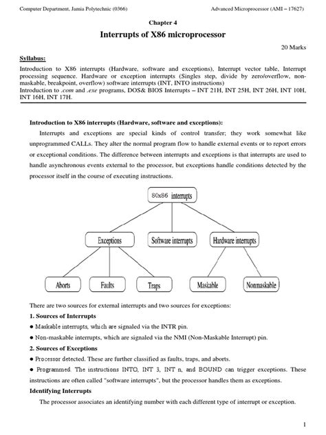 4 Interrupts Of X86 Microprocessor Pdf Bios Booting