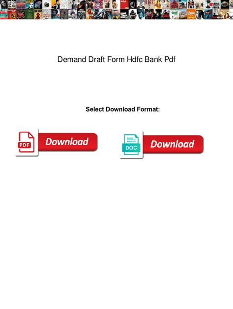 Fillable Online Demand Draft Form Hdfc Bank Pdf Demand Draft Form Hdfc Bank Pdf Being Fax Email