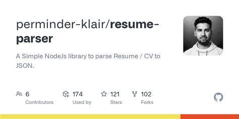 Github Perminder Klair Resume Parser A Simple Nodejs Library To Parse Resume Cv To Json