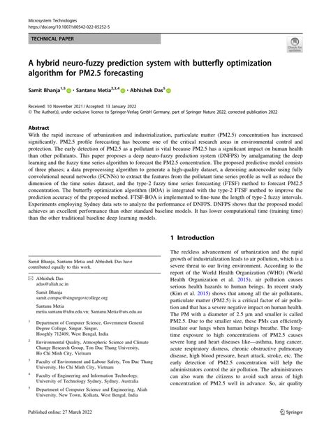 Pdf A Hybrid Neuro Fuzzy Prediction System With Buttery Optimization