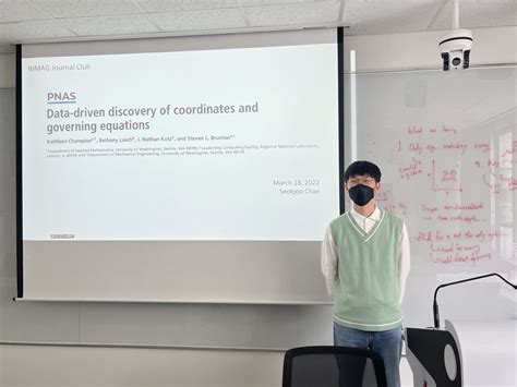 Seokjoo Chae Gave A Talk On Data Driven Discovery Of Coordinates And Governing Equations At