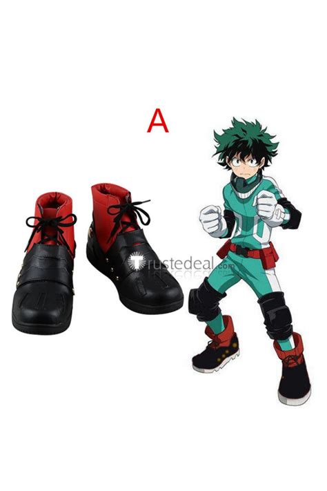 Bokunoheroacademia Izuku Midoriya Deku Black Red Cosplay Shoes