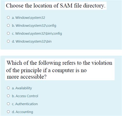 Solved Choose The Location Of SAM File Directory O A Chegg Com