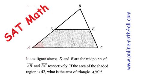 Sat Math Problem On Midsegment Theorem Youtube