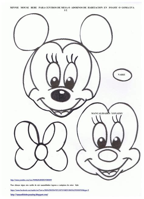 Molde De La Cara De Minnie Mouse De Bebé Molde De Minnie Molde De