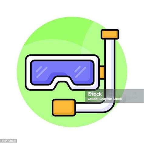 현대적인 스타일의 스노클링 마스크의 벡터를 아름답게 디자인하고 사용하기 쉬운 아이콘 들이마심에 대한 스톡 벡터 아트 및 기타