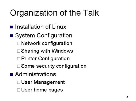Linux System Configuration And Administration Lecture Linux