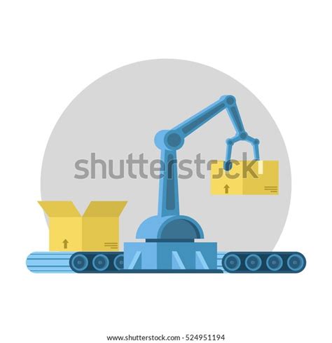 Automated Assembly Line Conveyor Belt Robotic Stock Vector Royalty Free 524951194 Shutterstock