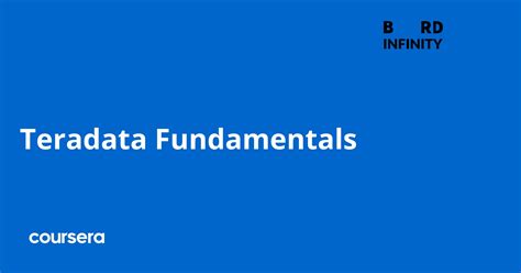 Fundamentals Of Teradata Architecture Storage And Operations Coursera