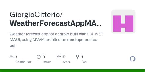 Github Giorgiocitterioweatherforecastappmaui Weather Forecast App For Android Built With C