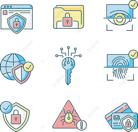 Security System Rgb Color Icons Set Hacker Padlock Pictogram Vector Hacker Padlock Pictogram