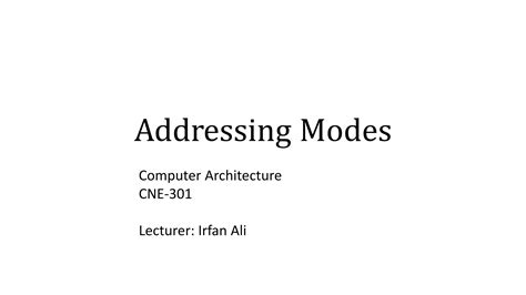 Addressing Mode Computer Architecture Pptx Data Storage And Warehousing Computing