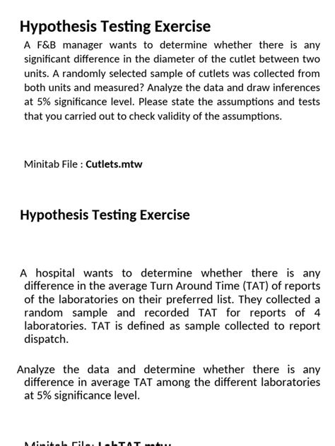 Hypothesis Testing Assignment Pdf
