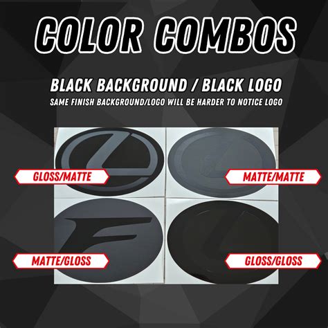 Stealth Lexus Emblem Set Vinyl Overlay Decal Upturn Prints